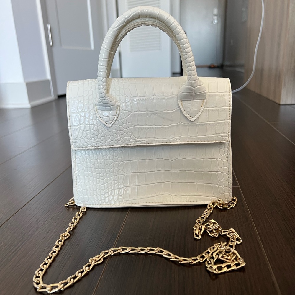 Mini Croc White Bag - Gem